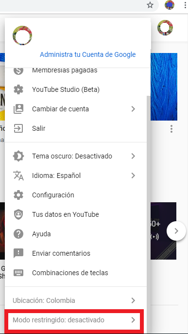 Administrador de red ha activado el modo restringido